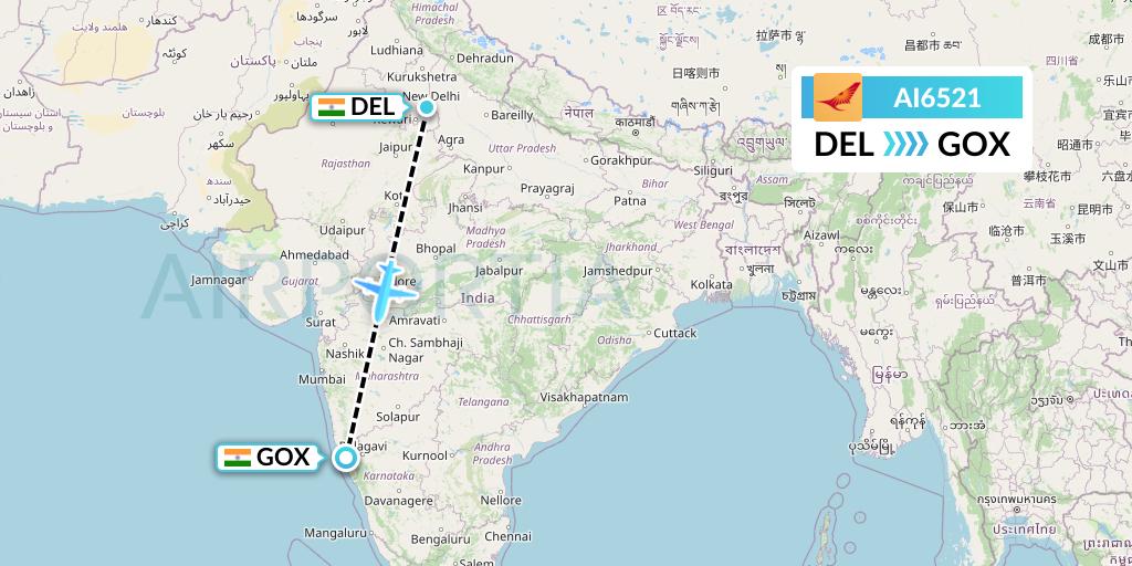 AI6521 Flight Status Air India: Delhi to Goa (AIC6521)