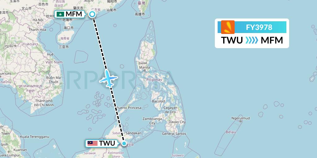 FY3978 Flight Status Firefly: Tawau to Macau (FFM3978)