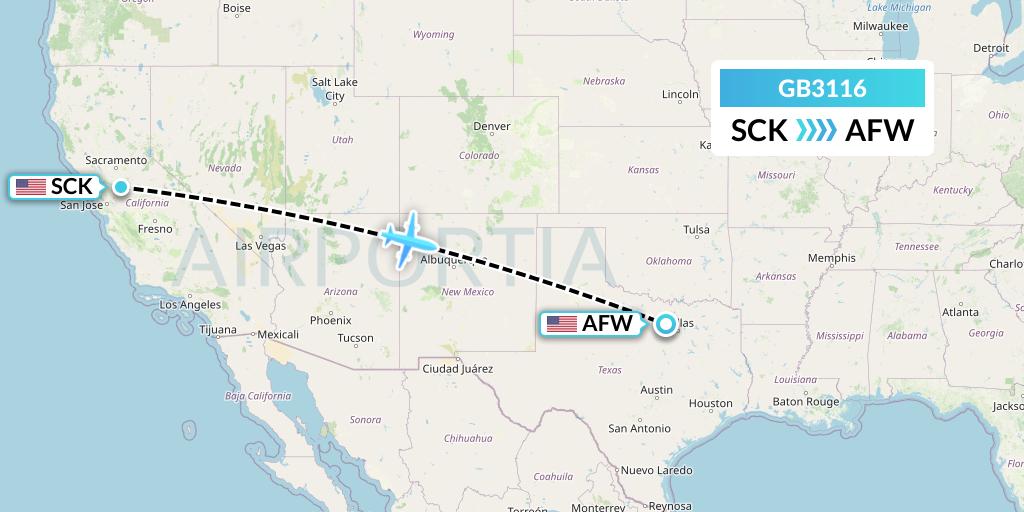 GB3116 Flight Status ABX Air: Stockton to Fort Worth (ABX3116)
