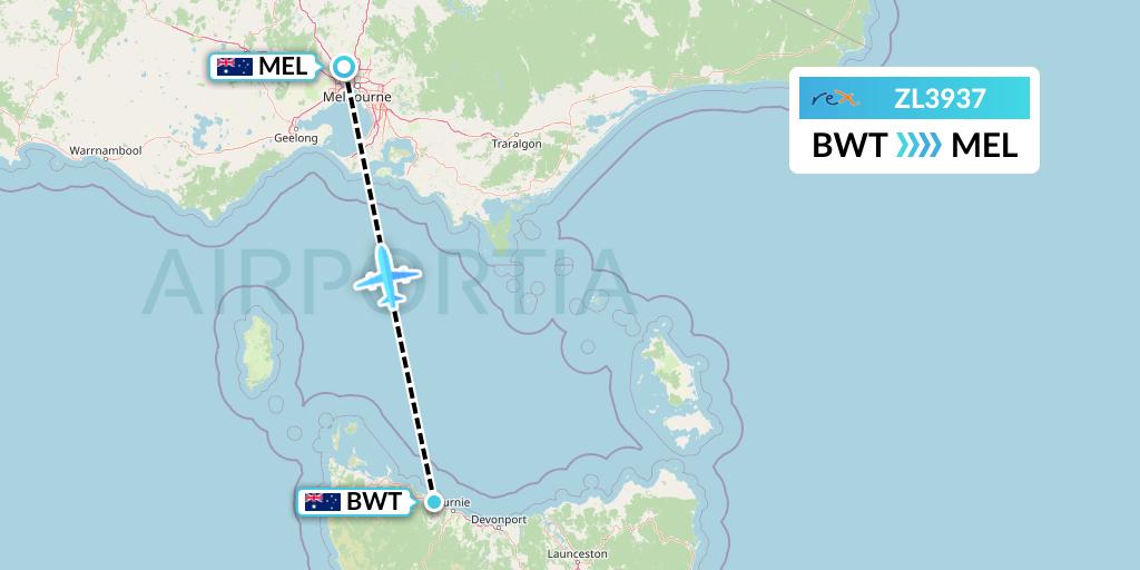 ZL3937 Flight Status Regional Express: Burnie to Melbourne (RXA3937)