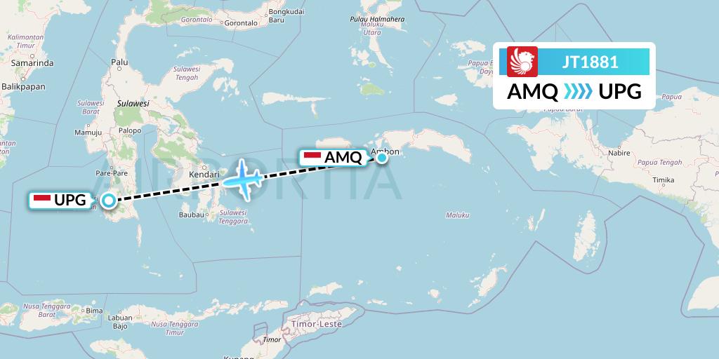 JT1881 Flight Status Lion Airlines: Ambon to Makassar (LNI1881)