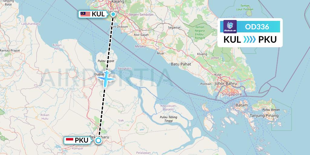 OD336 Flight Status Batik Air Malaysia: Kuala Lumpur to Pekanbaru (MXD336)