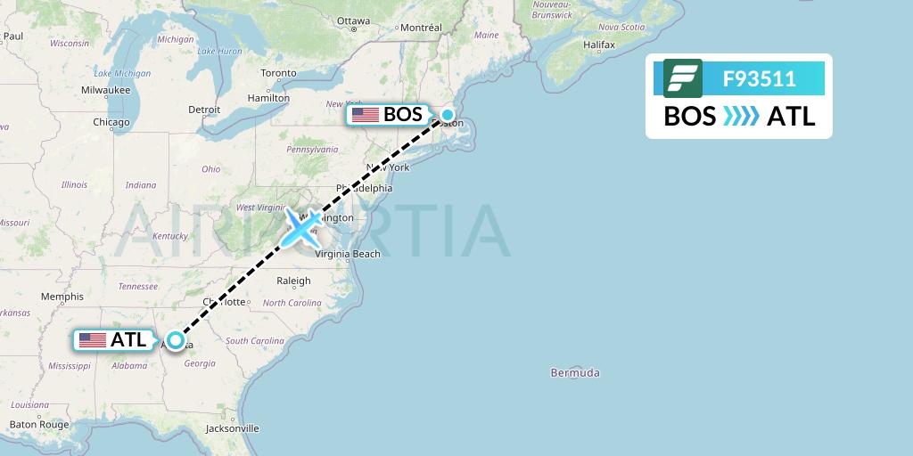 F93511 Flight Status Frontier Airlines: Boston to Atlanta (FFT3511)