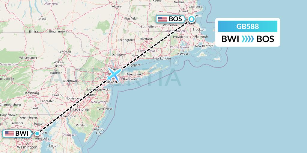 GB588 Flight Status ABX Air: Baltimore to Boston (ABX588)