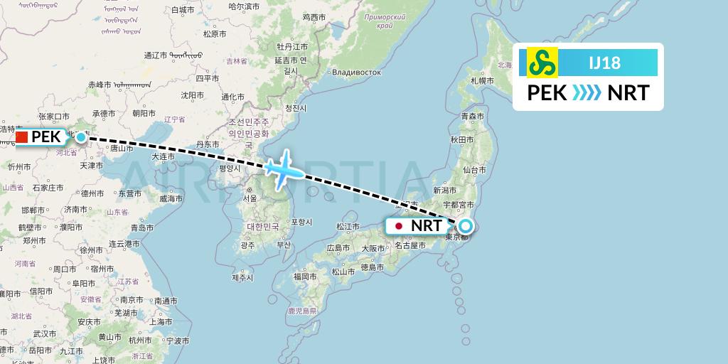 IJ18 Flight Status Spring Airlines Japan: Beijing to Tokyo (SJO18)