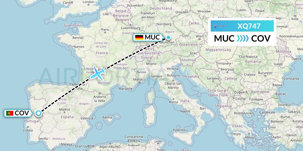 XQ747 Flight Status SunExpress: Munich to Portugal (SXS747)