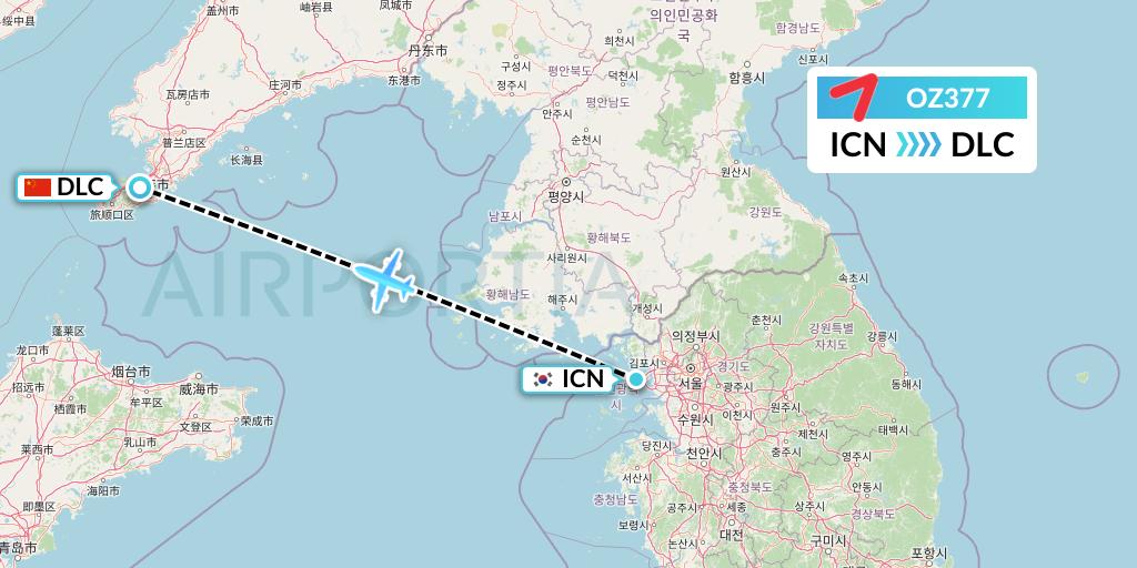 OZ377 Flight Status Asiana Airlines: Seoul to Dalian (AAR377)