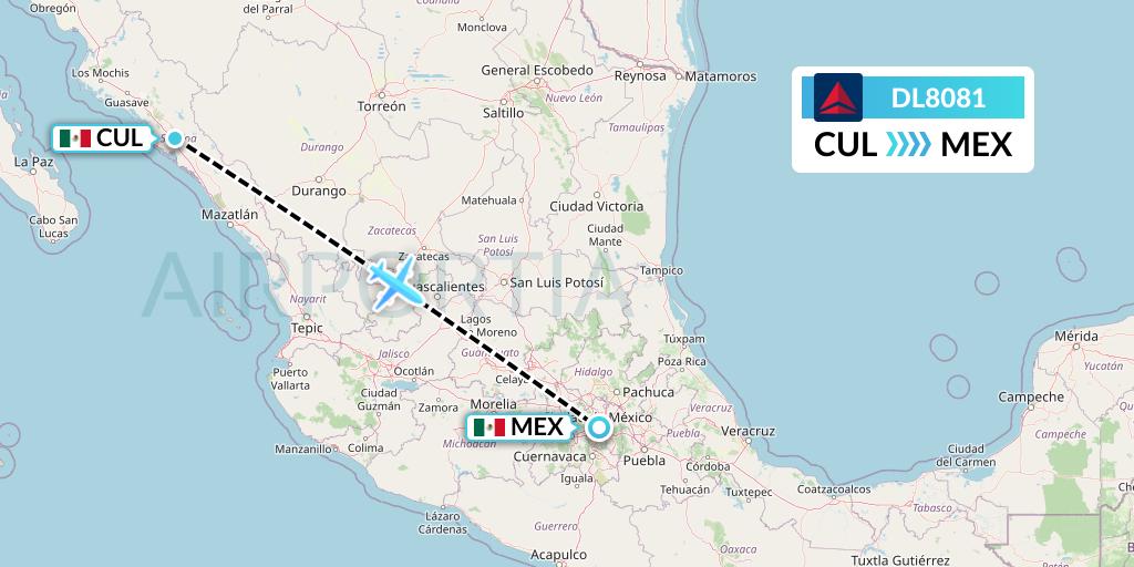 DL8081 Flight Status Delta Air Lines: Culiacan to Mexico City (DAL8081)