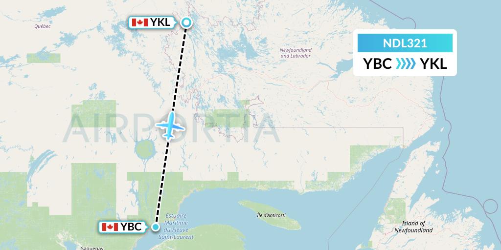 NDL321 Flight Status Chrono Aviation: Baie Comeau to Schefferville
