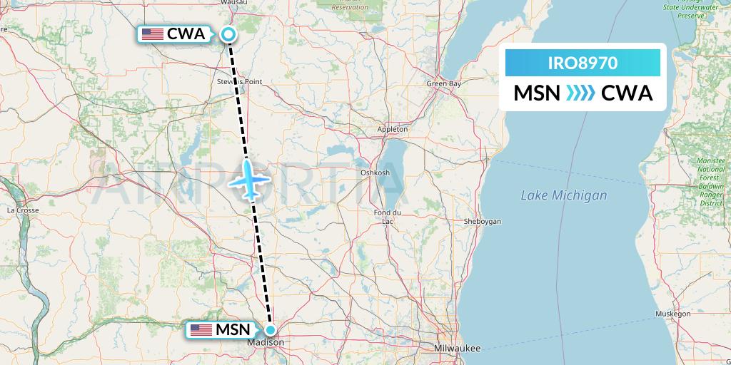 IRO8970 Flight Status CSA Air: Madison to Wausau