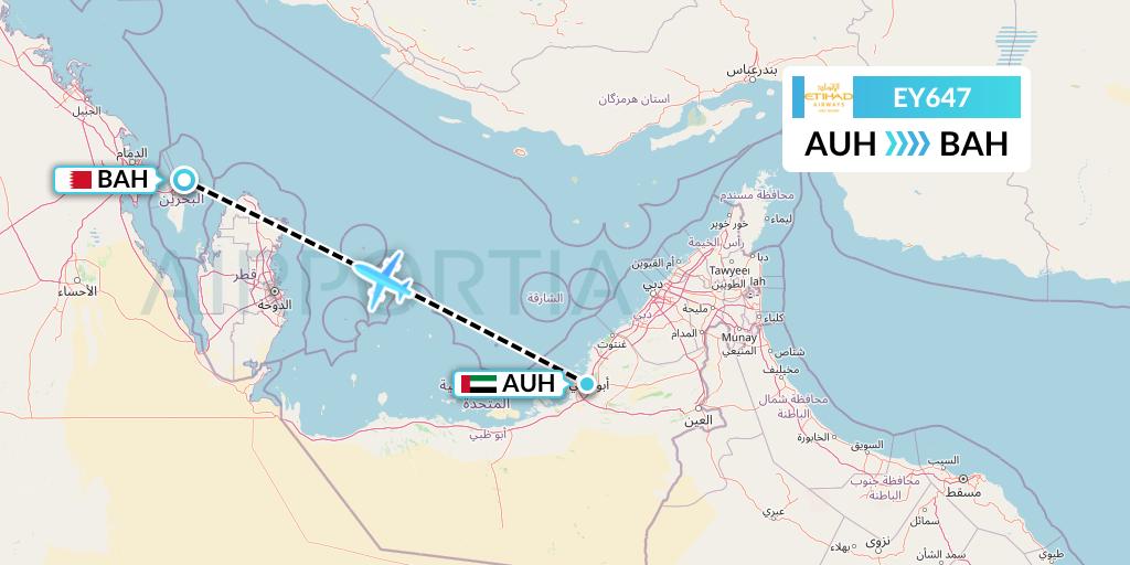 EY647 Flight Status Etihad Airways: Abu Dhabi to Bahrain (ETD647)