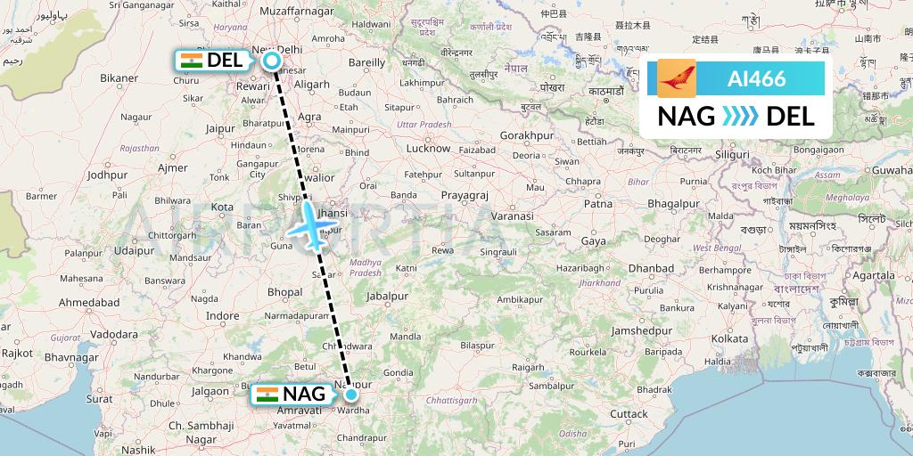 AI466 Flight Status Air India: Nagpur to Delhi (AIC466)