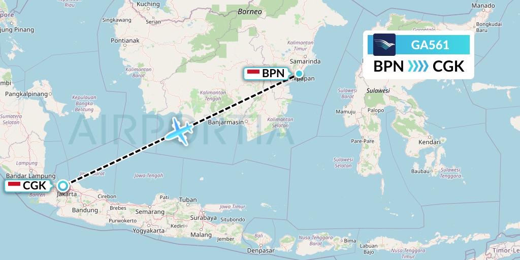 GA561 Flight Status Garuda Indonesia: Balikpapan to Jakarta (GIA561)