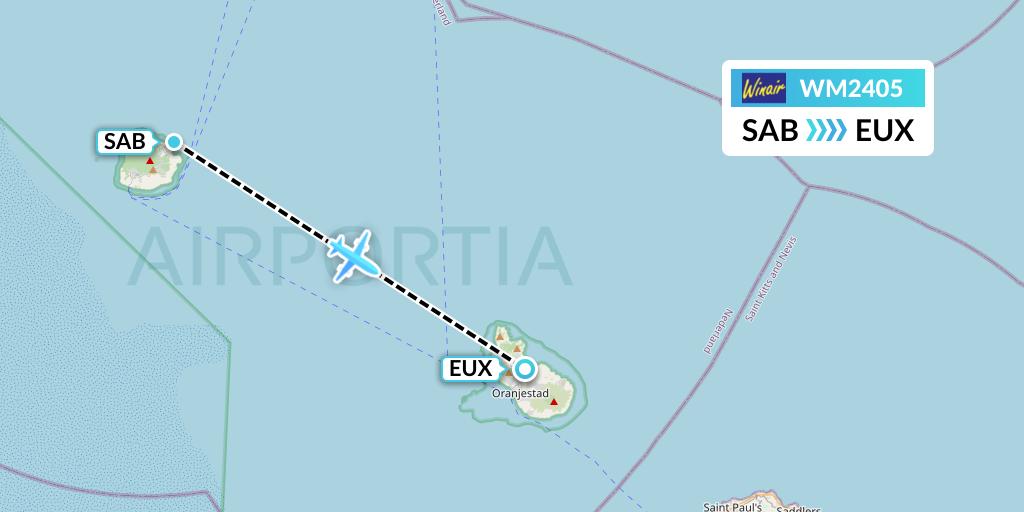 WM2405 Flight Status Winair: Saba to Sint Eustatius (WIA2405)