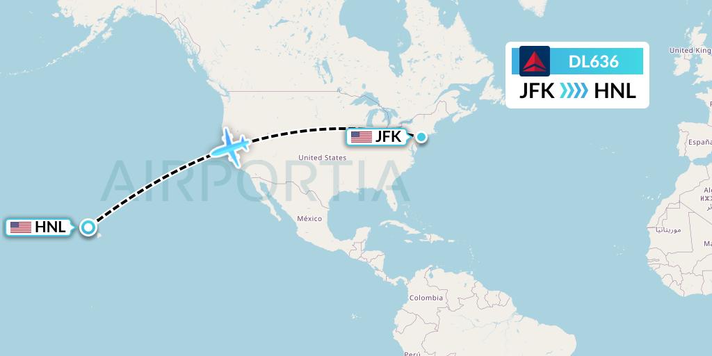 DL636 Flight Status Delta Air Lines: New York to Honolulu (DAL636)