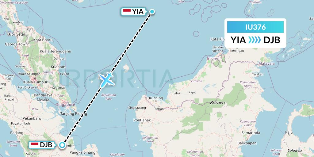 IU376 Flight Status Pt. Super Air Jet: Yogyakarta to Jambi (SJV376)