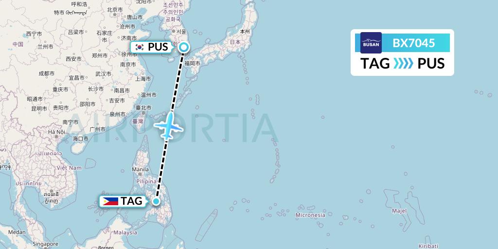 BX7045 Flight Status Air Busan: Tagbilaran City to Busan (ABL7045)