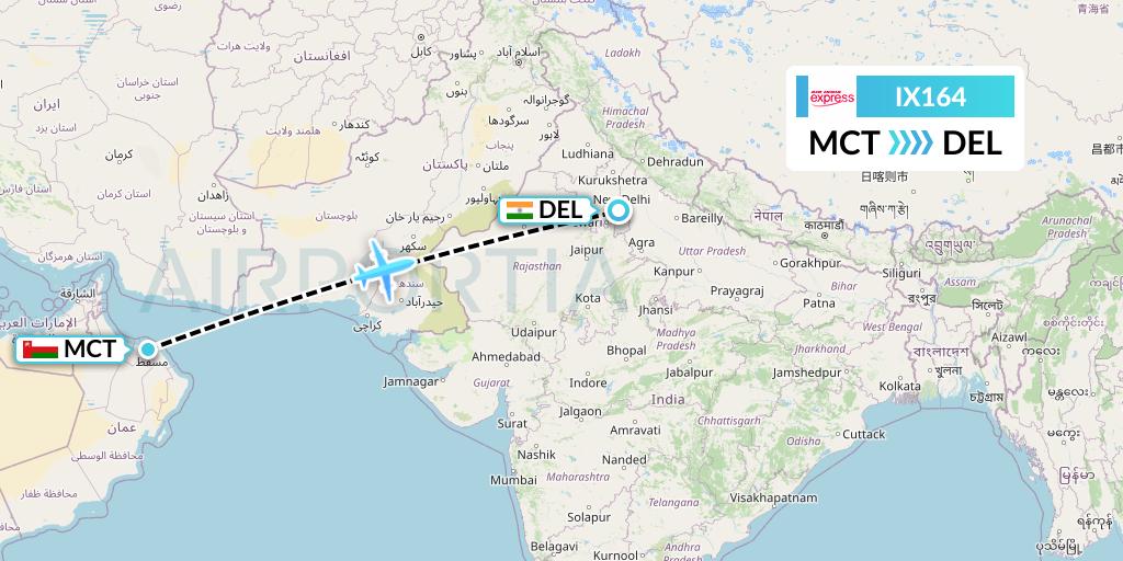 IX164 Flight Status Air India Express: Muscat to Delhi (AXB164)
