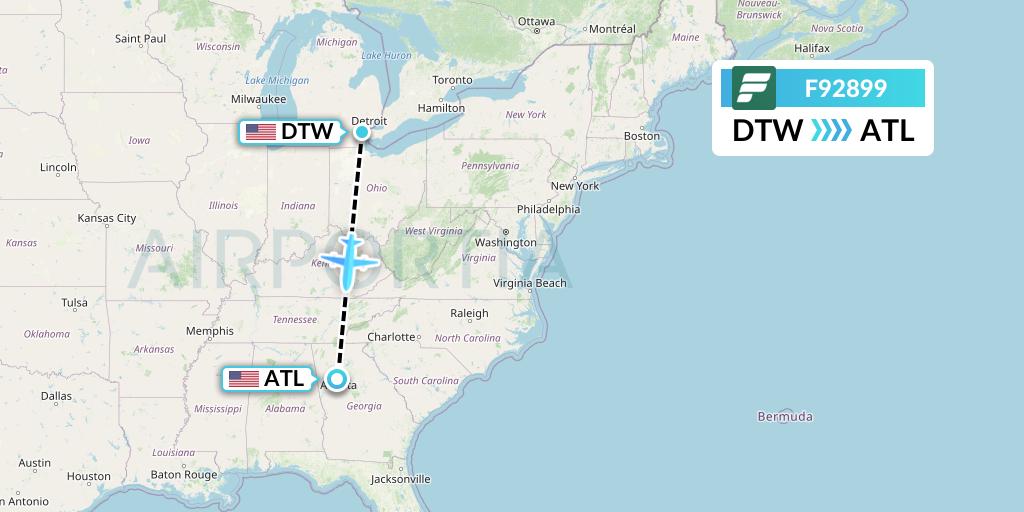 F92899 Flight Status Frontier Airlines: Detroit to Atlanta (FFT2899)