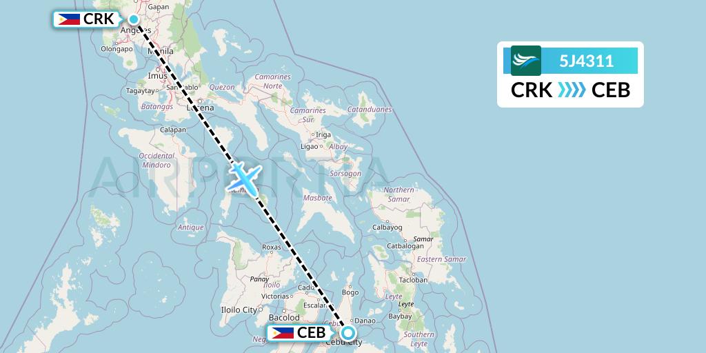 5J4311 Flight Status CEBU Pacific Air: Angeles City to Cebu (CEB4311)