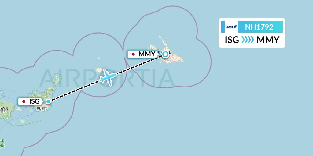 NH1792 Flight Status All Nippon Airways: Ishigaki to Miyako (ANA1792)