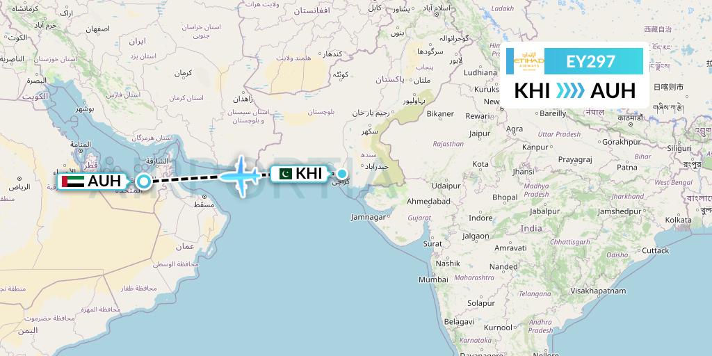 EY297 Flight Status Etihad Airways: Karachi to Abu Dhabi (ETD297)