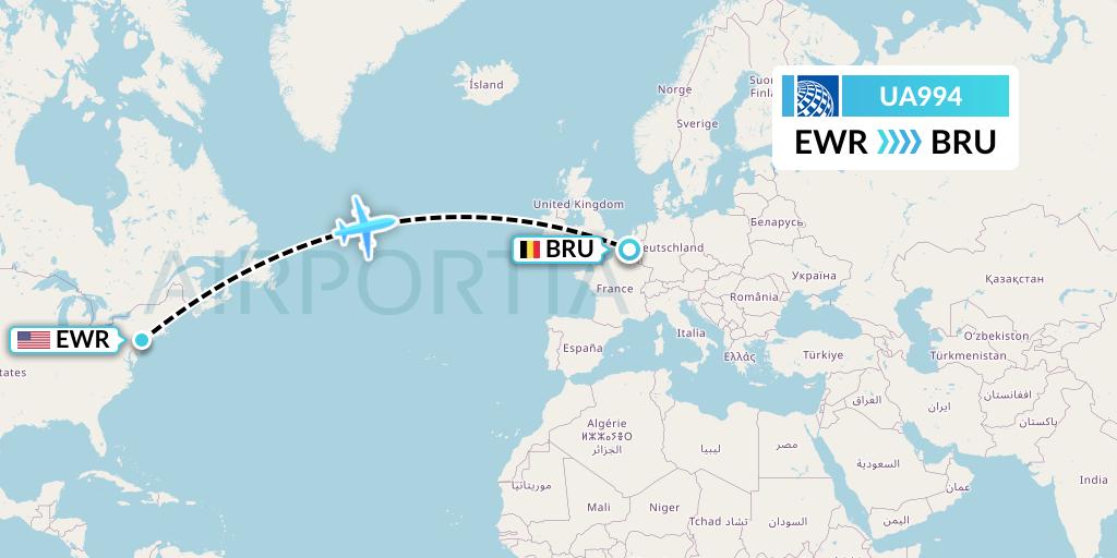 UA994 Flight Status United Airlines: New York to Brussels (UAL994)
