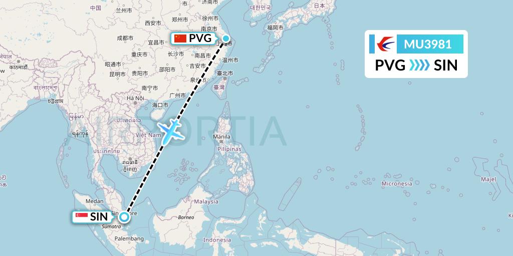 MU3981 Flight Status China Eastern Airlines: Shanghai to Singapore ...