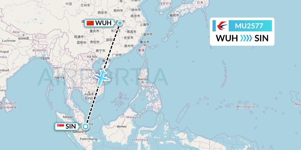 MU2577 Flight Status China Eastern Airlines: Wuhan to Singapore (CES2577)