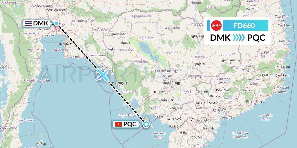 FD660 Flight Status Thai AirAsia: Bangkok to Phu Quoc (AIQ660)