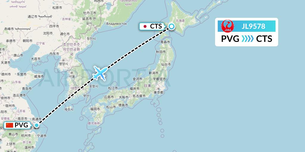 JL9578 Flight Status Japan Airlines: Shanghai to Sapporo (JAL9578)