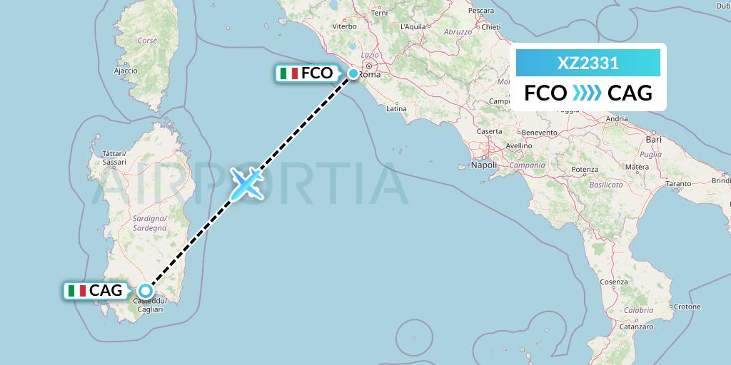 XZ2331 Flight Status Aeroitalia: Rome to Cagliari (AEZ2331)