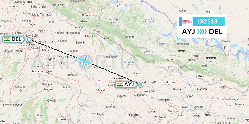 IX2513 Flight Status Air India Express: Lucknow to Delhi (AXB2513)