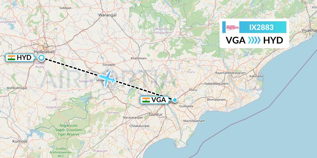 IX2883 Flight Status Air India Express: Vijayawada to Hyderabad (AXB2883)