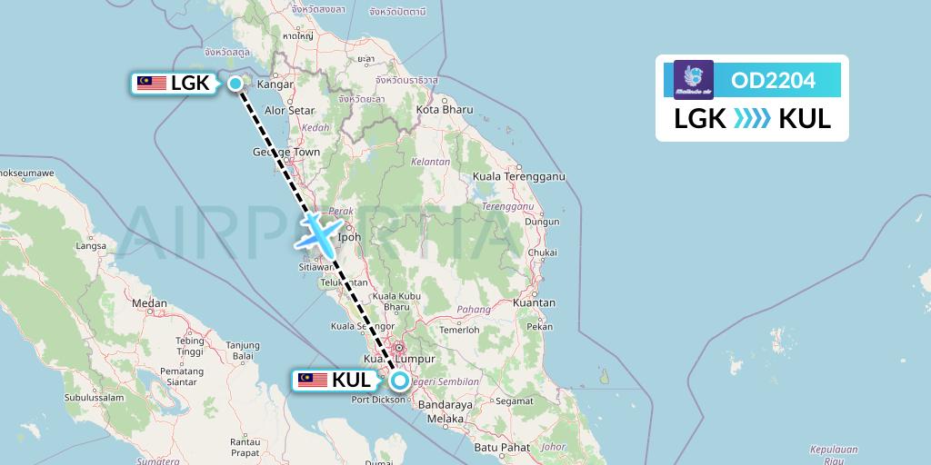 OD2204 Flight Status Batik Air Malaysia: Langkawi to Kuala Lumpur (MXD2204)