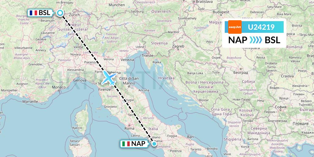 U24219 Flight Status EasyJet: Naples to Basel (EZY4219)
