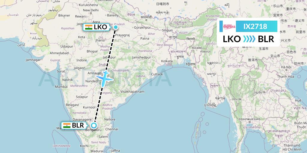 IX2718 Flight Status Air India Express: Lucknow to Bangalore (AXB2718)