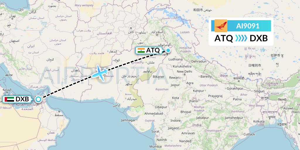 AI9091 Flight Status Air India: Amritsar to Dubai (AIC9091)