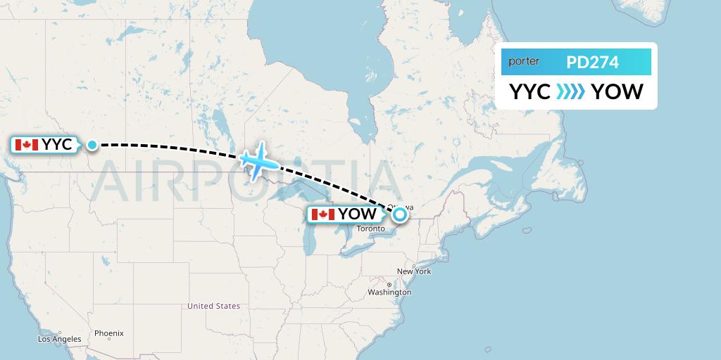 PD274 Flight Status Porter Airlines: Calgary to Ottawa (POE274)