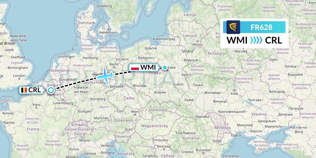 FR628 Flight Status Ryanair: Warsaw to Brussels (RYR628)