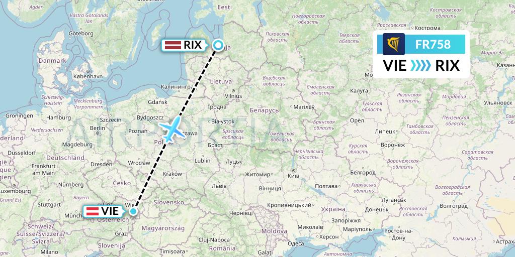 FR758 Flight Status Ryanair: Vienna to Riga (RYR758)