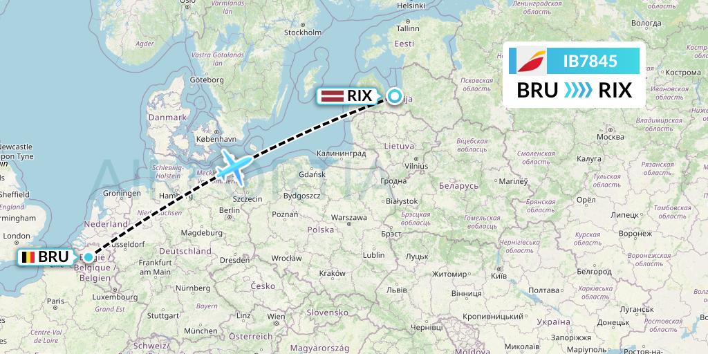 IB7845 Flight Status Iberia: Brussels to Riga (IBE7845)