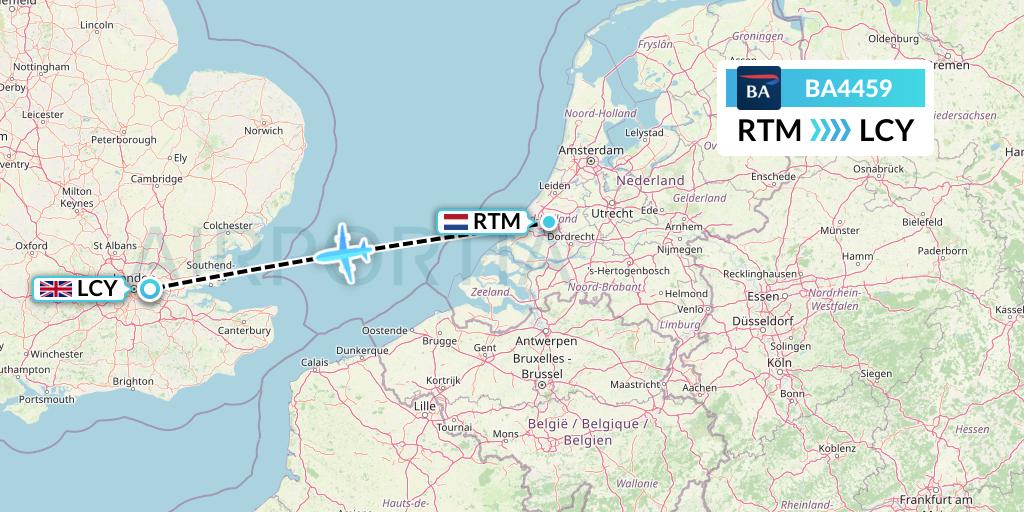 BA4459 Flight Status British Airways: Rotterdam to London (BAW4459)