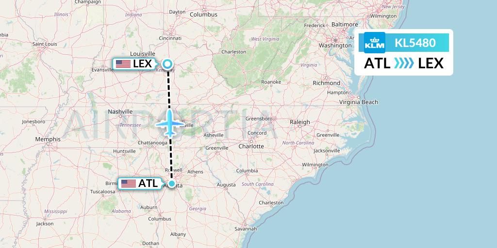 KL5480 Flight Status KLM: Atlanta to Lexington (KLM5480)