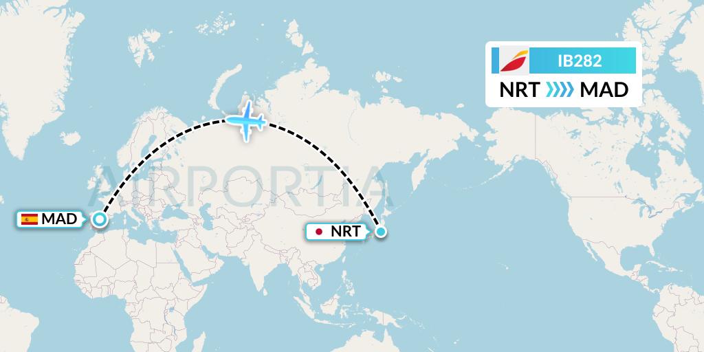 IB282 Flight Status Iberia: Tokyo to Madrid (IBE282)