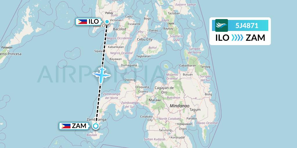 5J4871 Flight Status CEBU Pacific Air: Iloilo to Zamboanga (CEB4871)