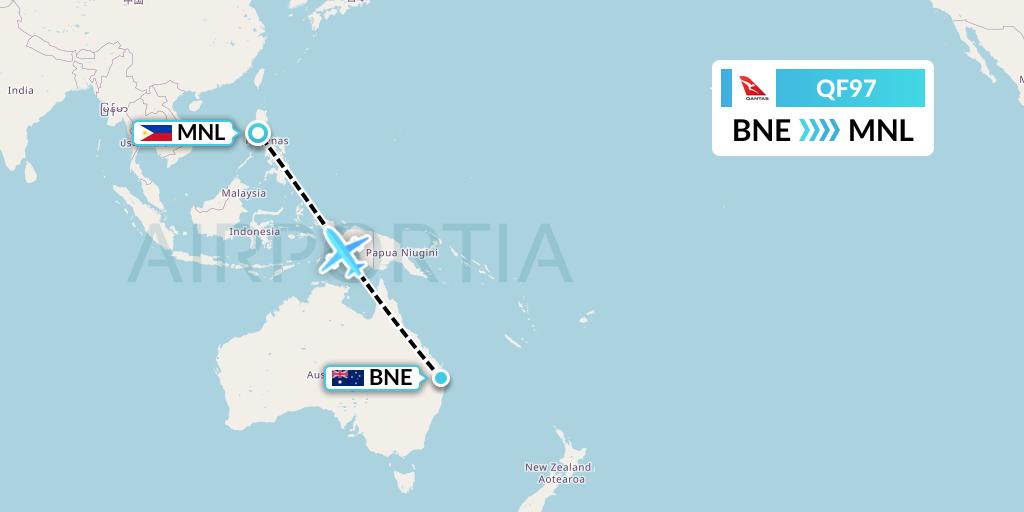 QF97 Flight Status Qantas: Brisbane to Manila (QFA97)
