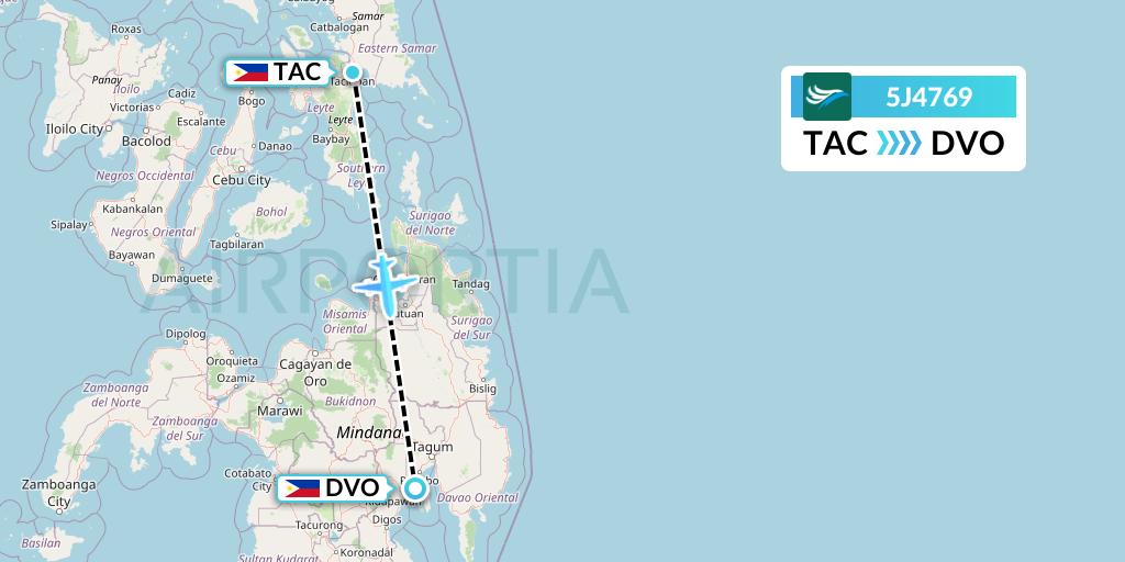 5J4769 Flight Status CEBU Pacific Air: Tacloban to Davao City (CEB4769)