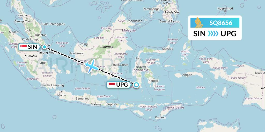 SQ8656 Flight Status Singapore Airlines: Singapore to Makassar (SIA8656)
