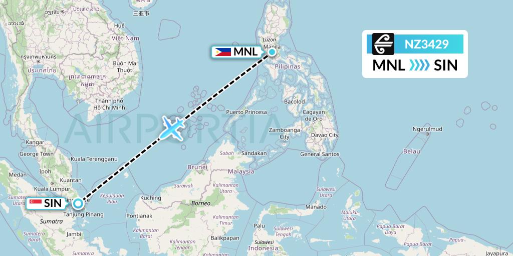 NZ3429 Flight Status Air New Zealand: Manila to Singapore (ANZ3429)